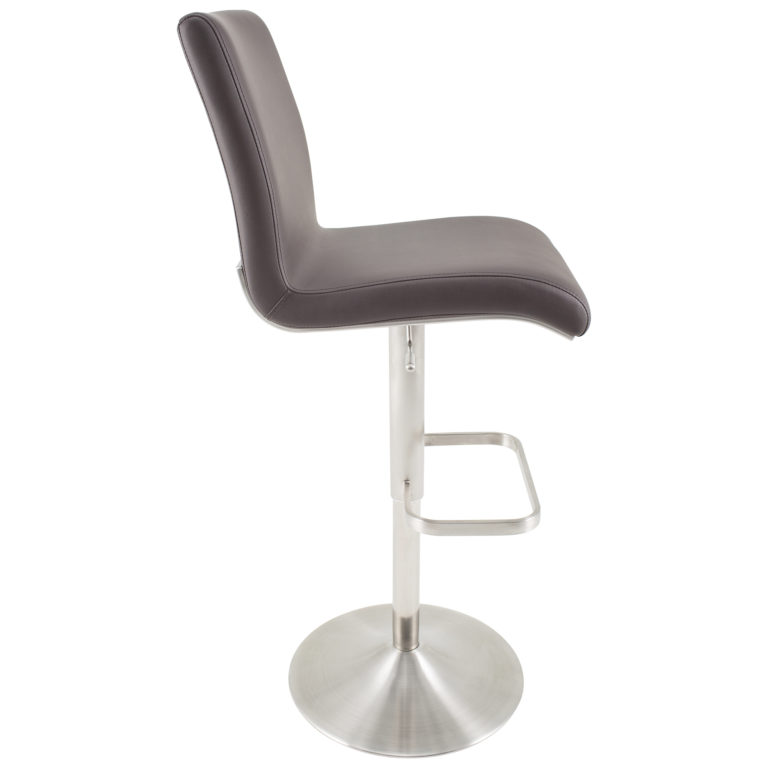 Fogo Brushed Stainless Steel Adjustable Height Swivel High Back Stool ...