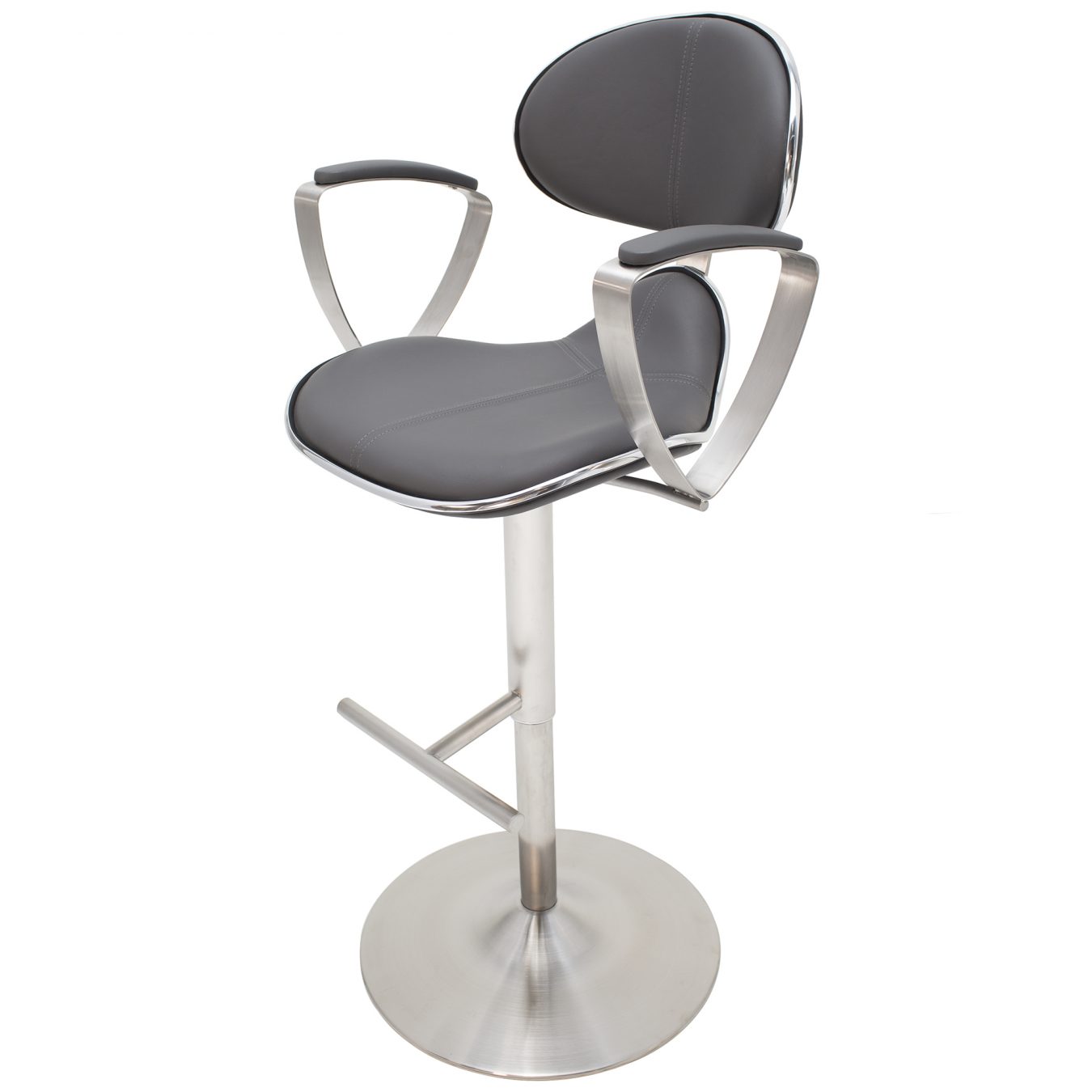 Jaylo Brushed Stainless Steel Adjustable Height Swivel Stool | MIX ...