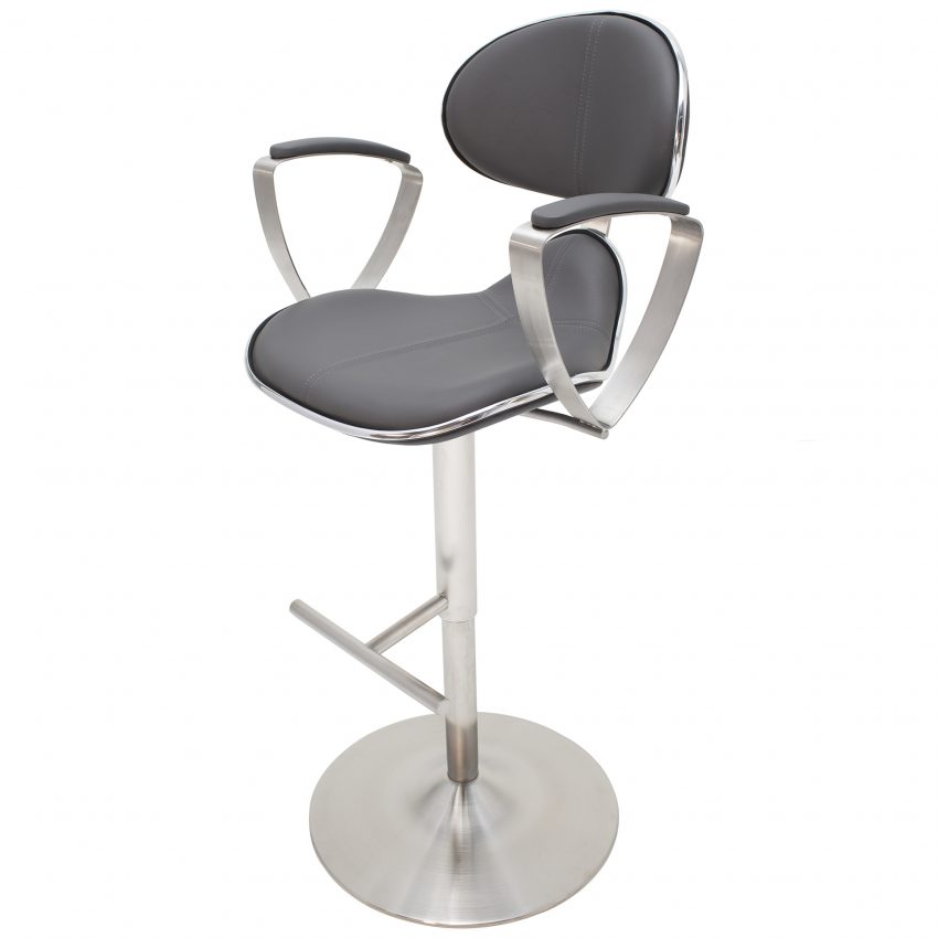 Jaylo Brushed Stainless Steel Adjustable Height Swivel Stool | MIX ...