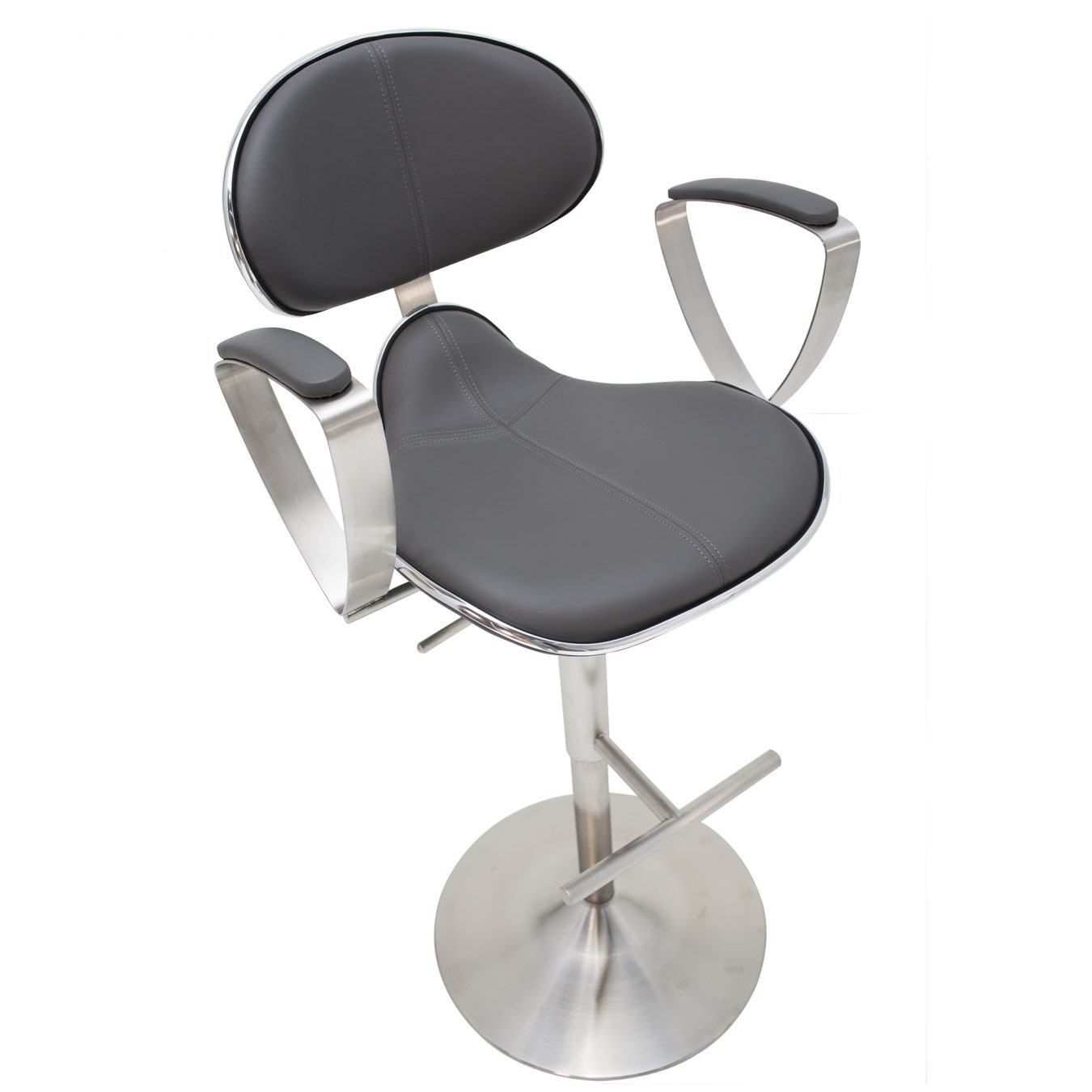 Jaylo Brushed Stainless Steel Adjustable Height Swivel Stool | MIX ...