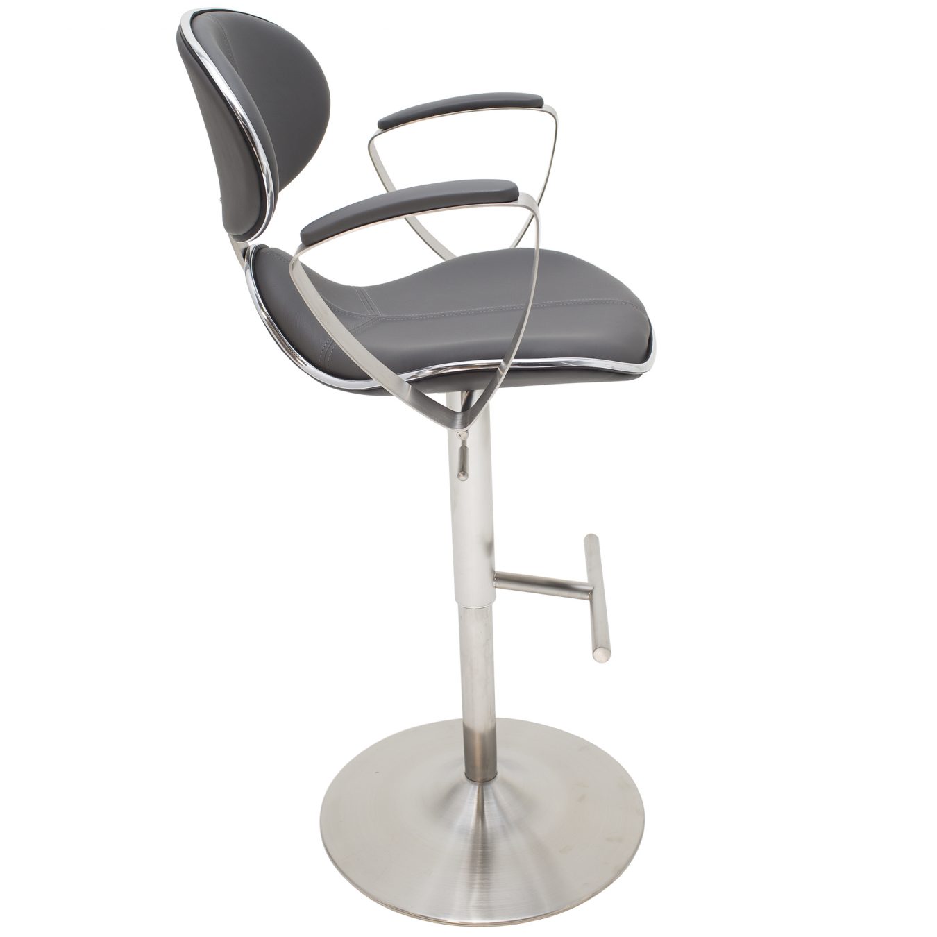 Jaylo Brushed Stainless Steel Adjustable Height Swivel Stool | MIX ...