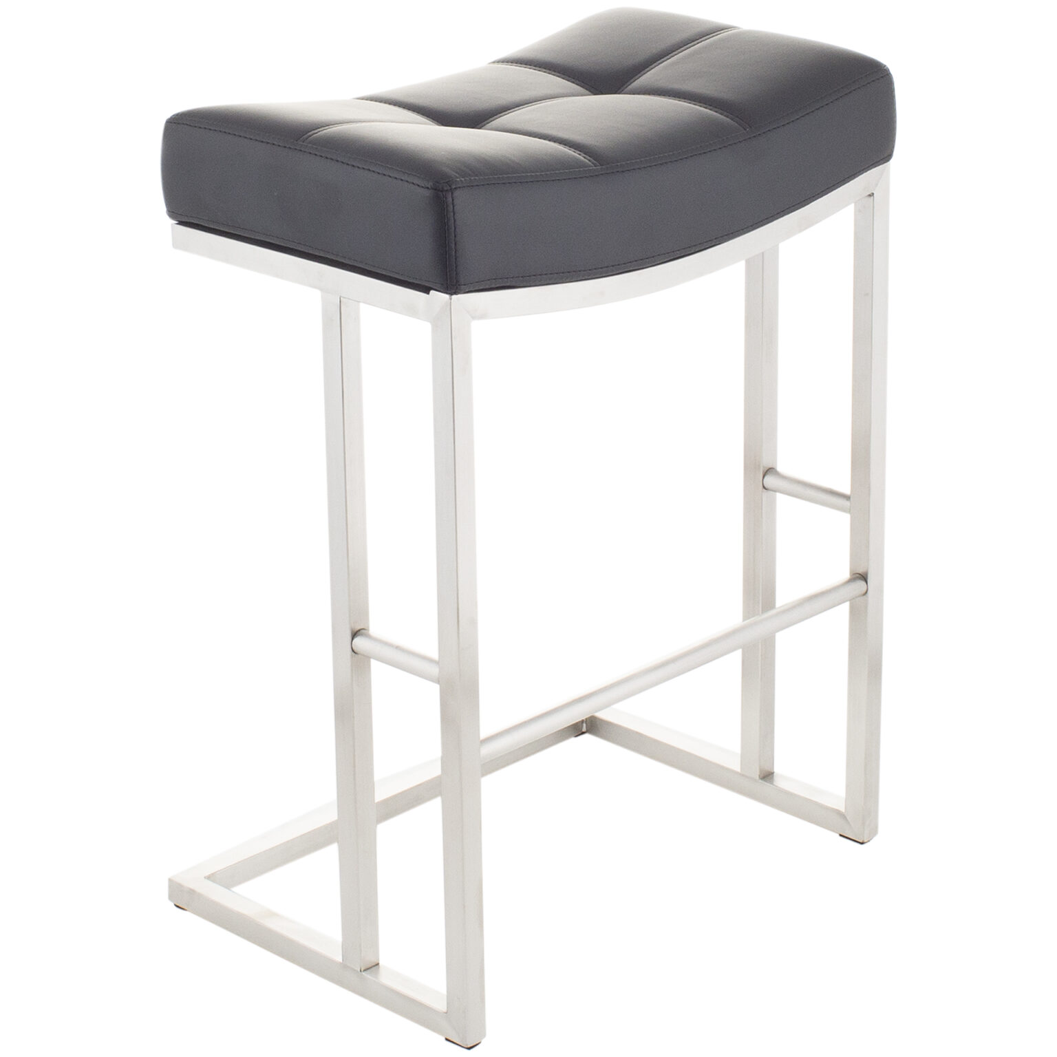 Solis 26″ Brushed Stainless Steel Saddle Stationary Counter Stool | MIX ...