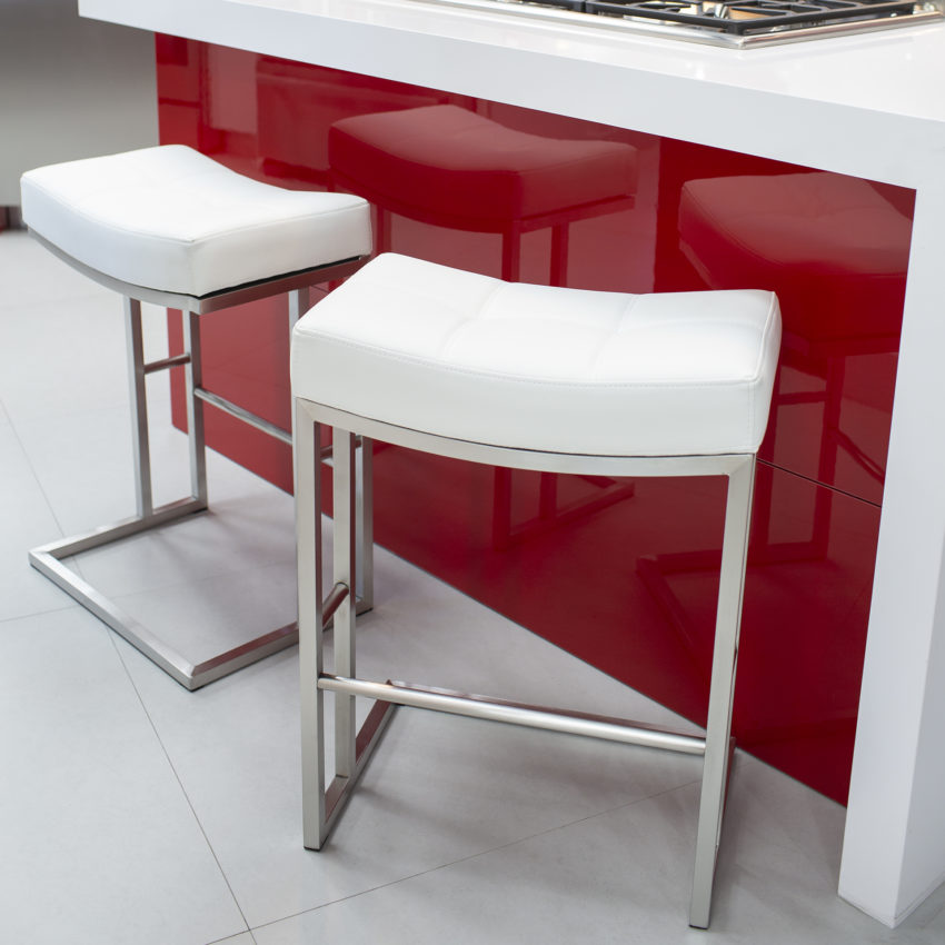 Solis 26″ Brushed Stainless Steel Saddle Stationary Counter Stool | MIX ...