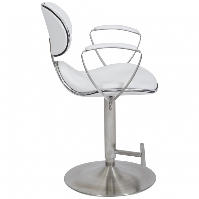 Jaylo Brushed Stainless Steel Adjustable Height Swivel Stool | MIX ...