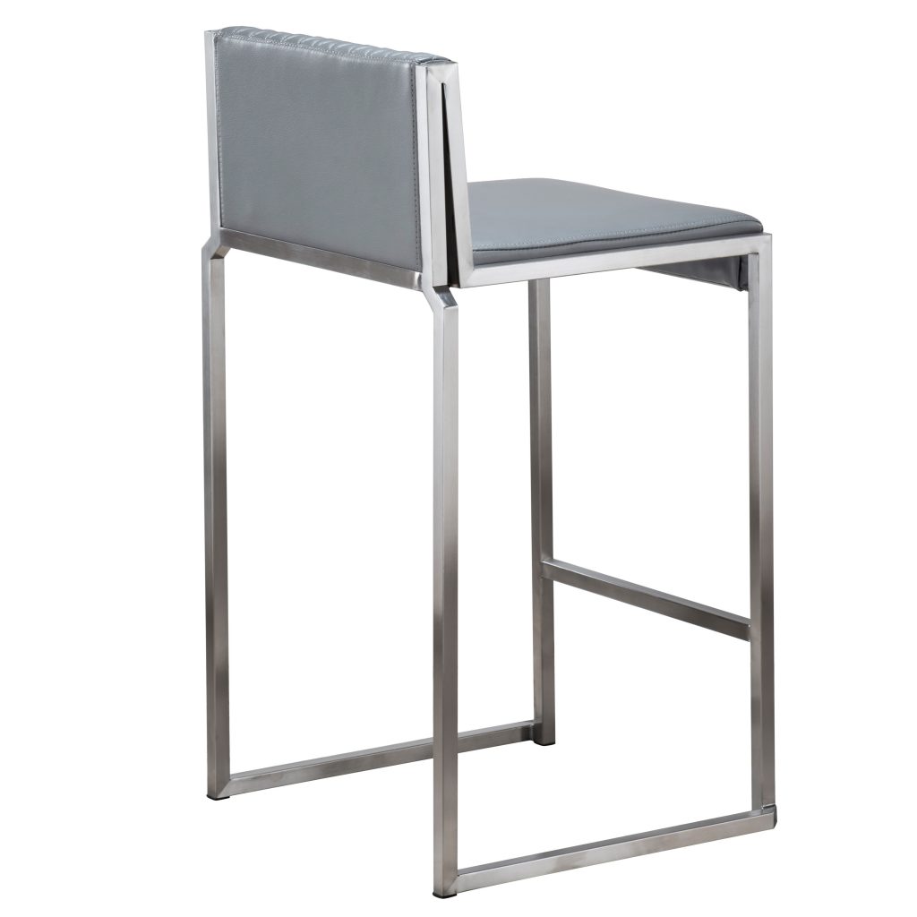 Stak Brushed Stainless Diamond Pattern Low- Back Stackable 26-inch ...