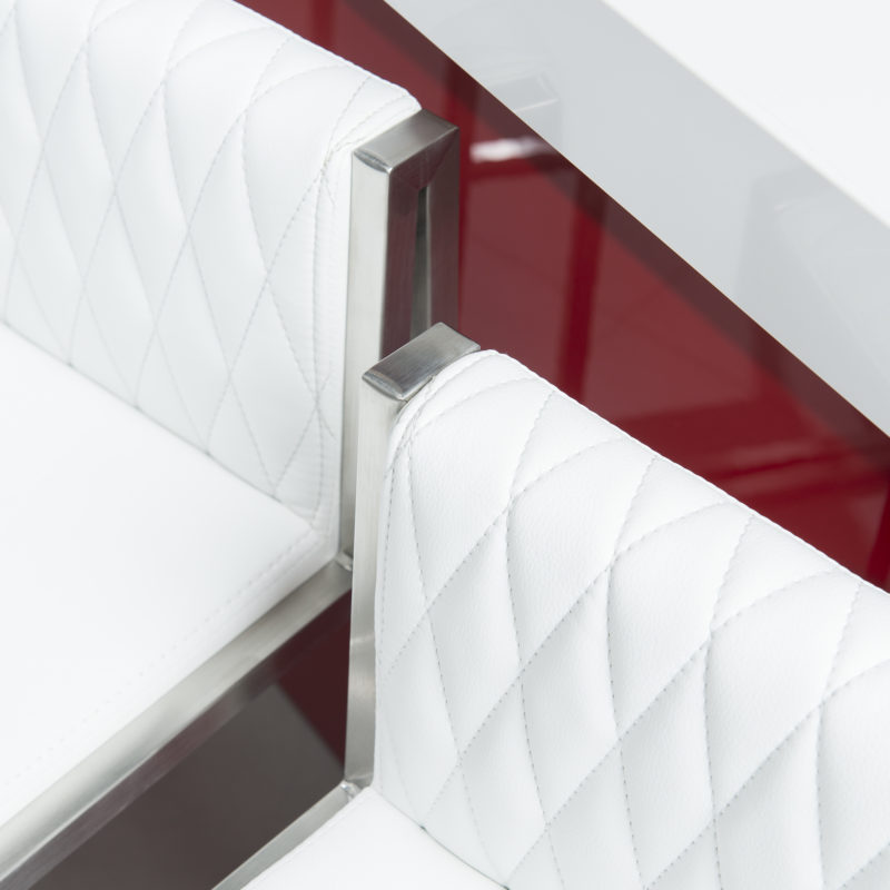 Stak Brushed Stainless Diamond Pattern Low- Back Stackable 26-inch ...