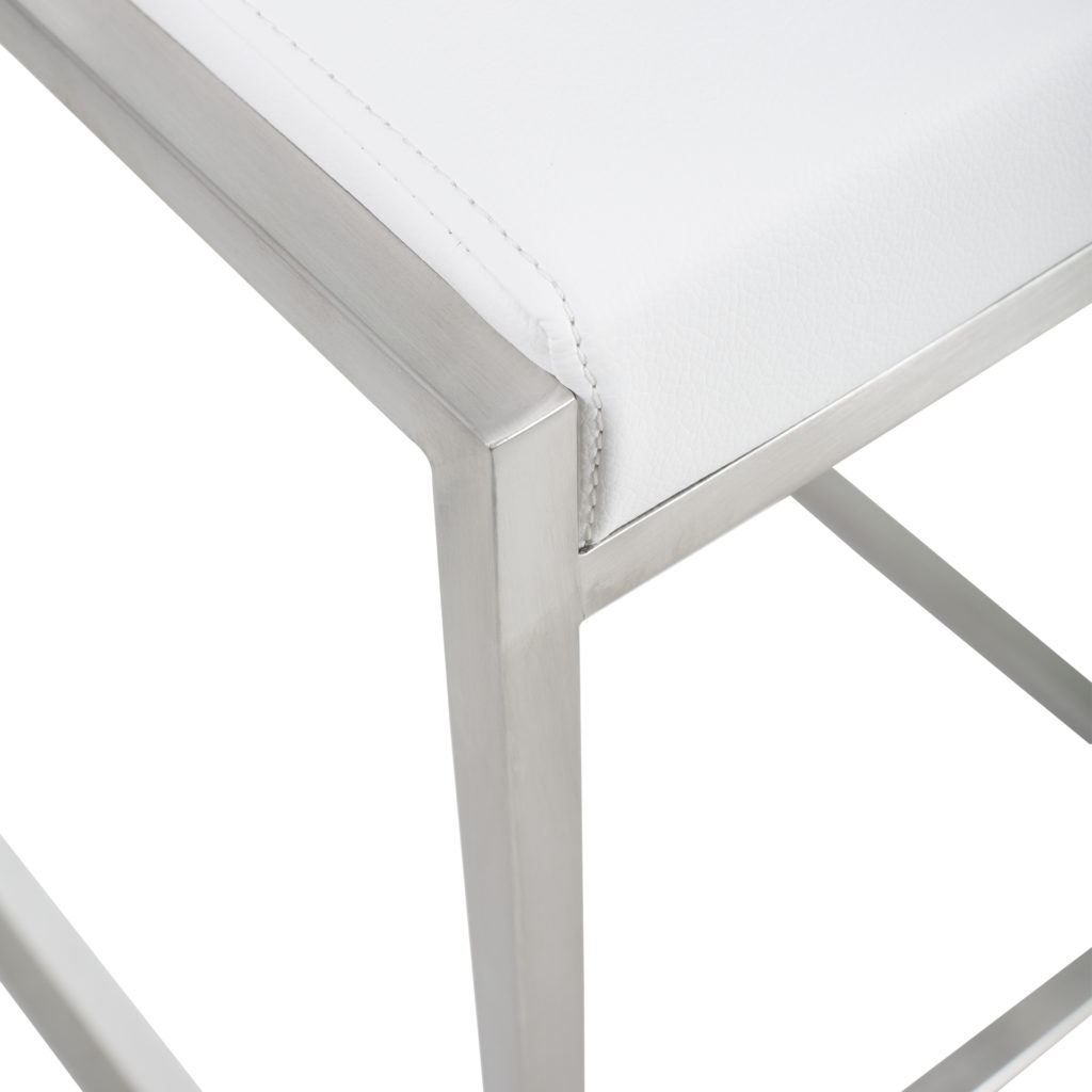 Stak Brushed Stainless Diamond Pattern Low- Back Stackable 26-inch ...