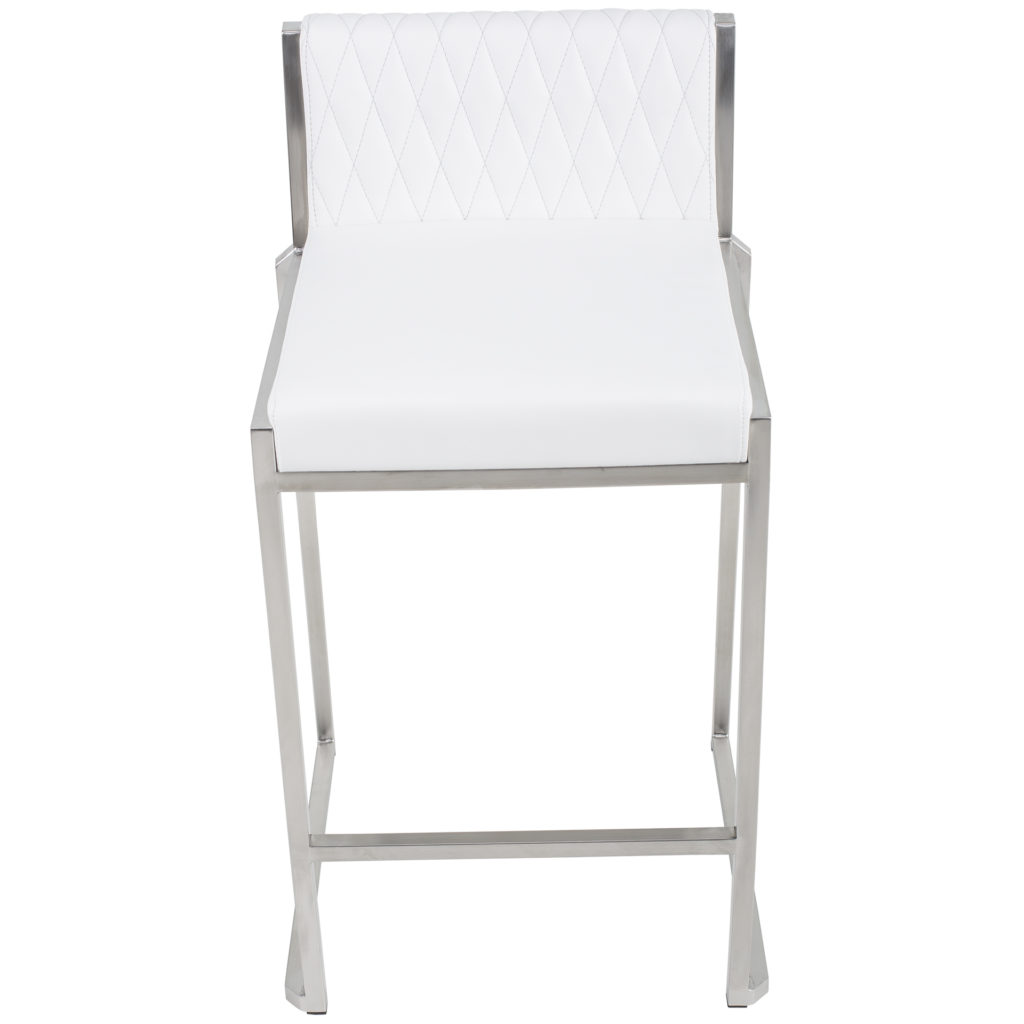 Stak Brushed Stainless Diamond Pattern Low- Back Stackable 26-inch ...