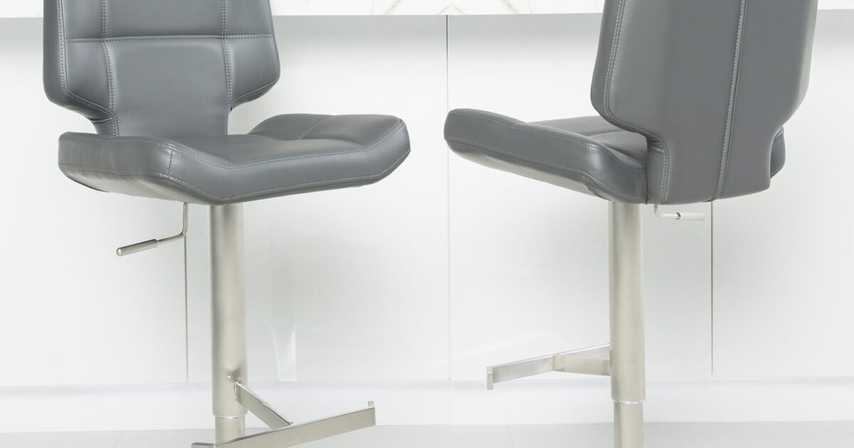 Seva Brushed Stainless Steel High-Back Adjustable Height Swivel X Base ...