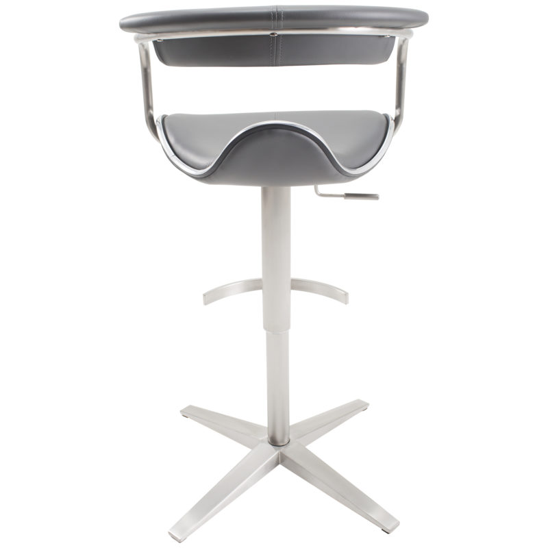 Primo Brushed Stainless Steel Adjustable Height Swivel Stool with Arms ...