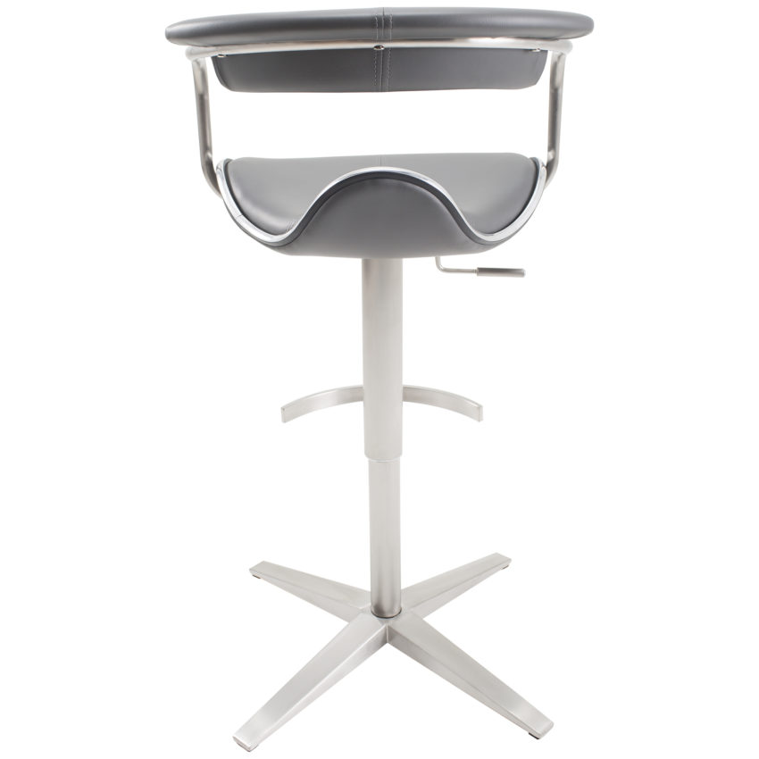 Primo Brushed Stainless Steel Adjustable Height Swivel Stool with Arms ...