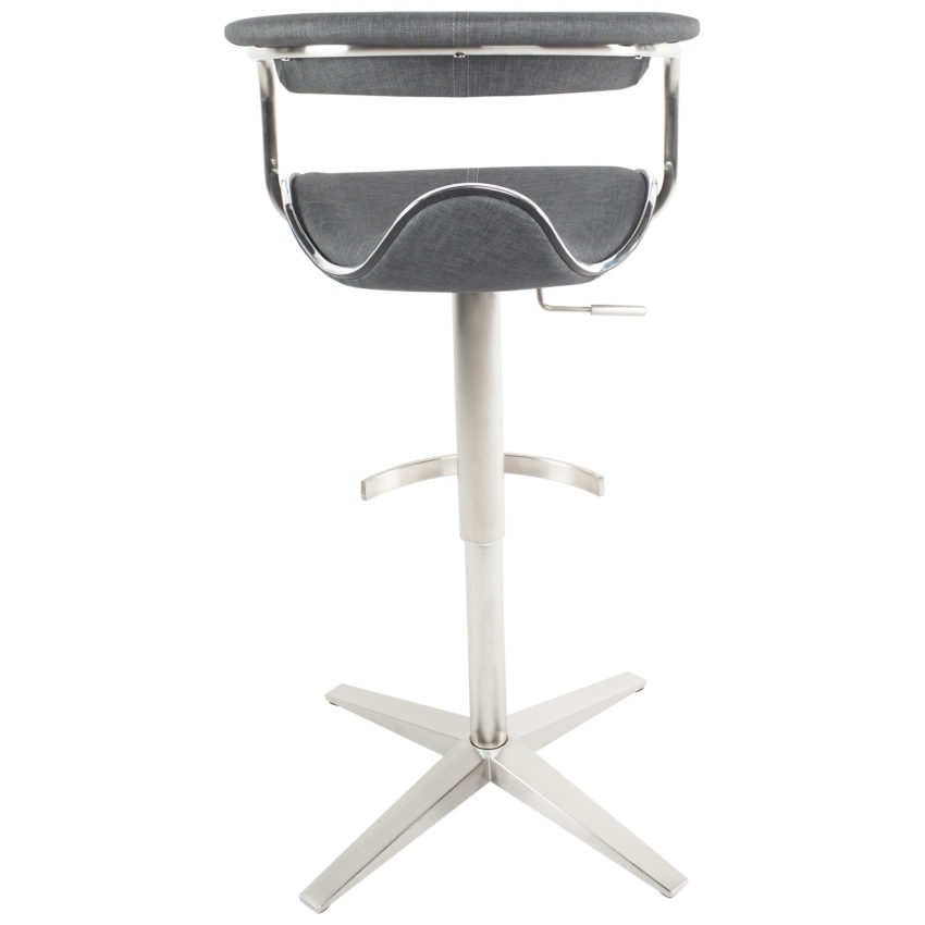 Primo Brushed Stainless Steel Adjustable Height Swivel Stool with Arms ...